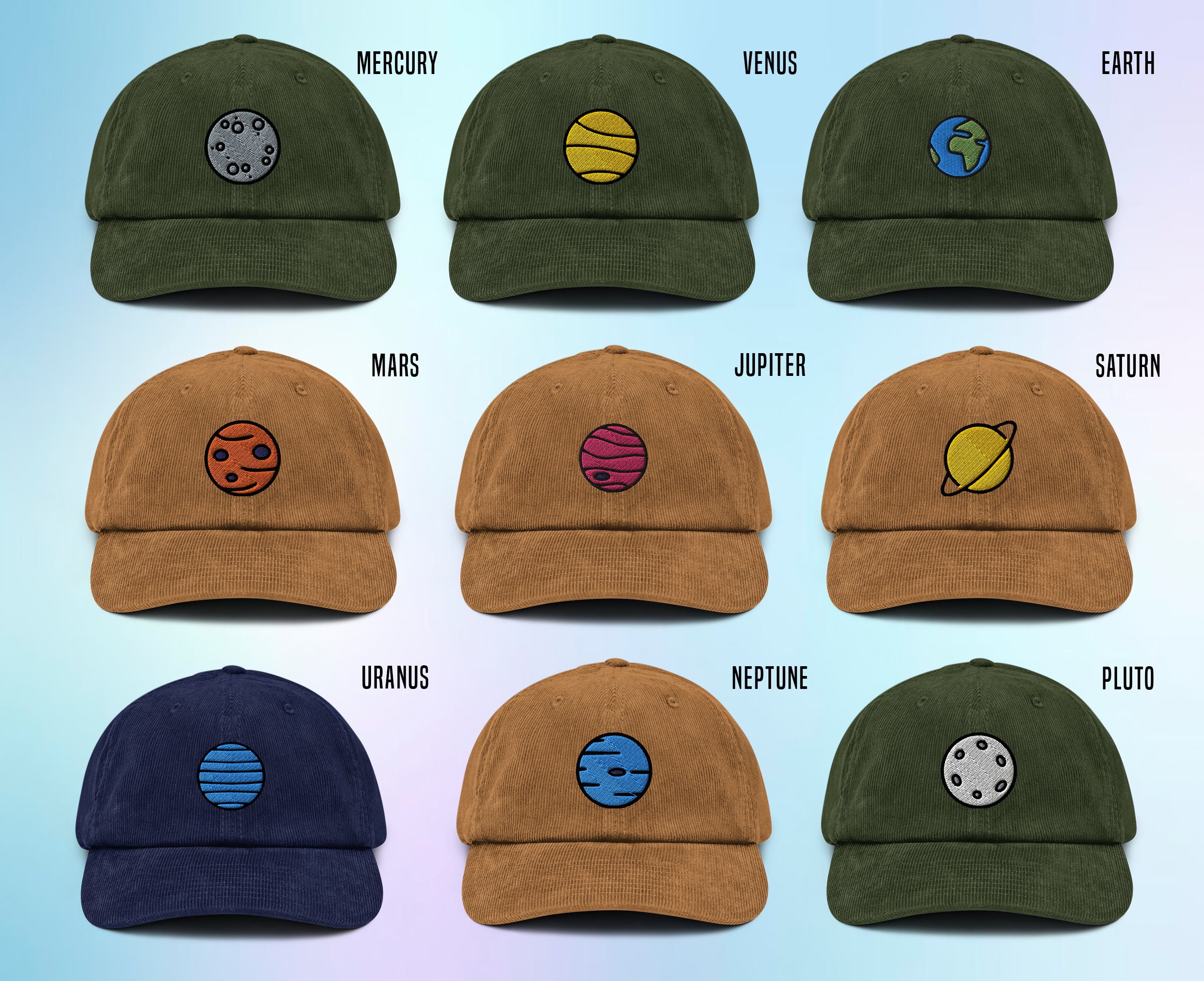 Corduroy Hat, Earth Hat, Jupiter Cap, Neptune Hats, Pluto Gift, Saturn ...