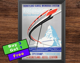 Monorail Poster Disney Attraction Poster Disney World Posters Disney ...