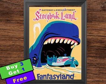 Vintage Disneyland Storybook Land Attraction Poster, Disney ...