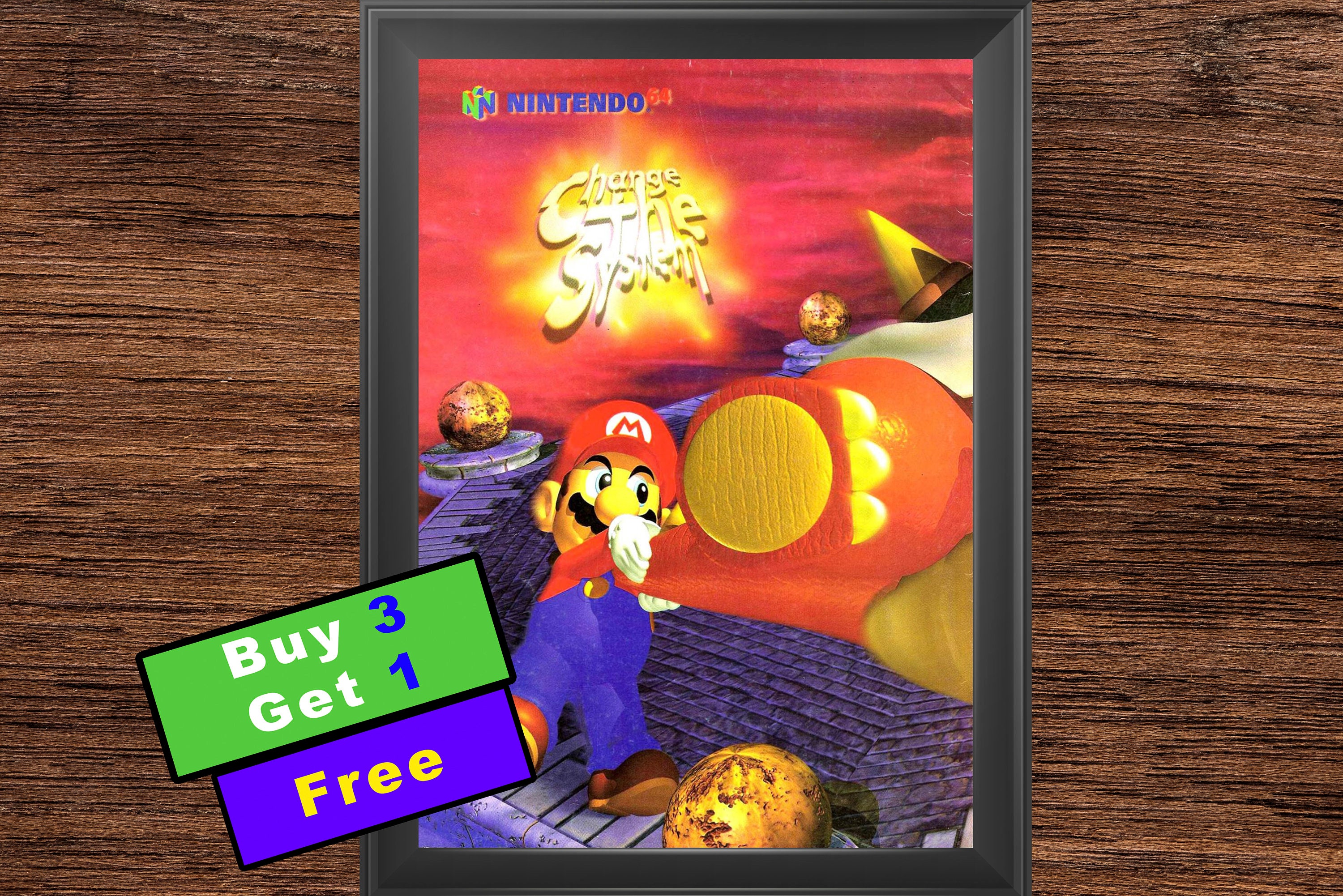 Super Mario 64 Poster 12x18 CHANGE THE SYSTEM Buy | Etsy