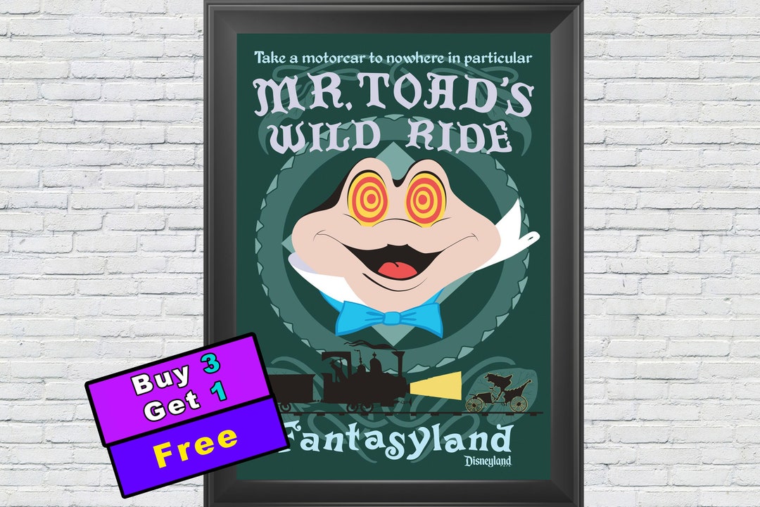 Mr. Toad's Wild Ride Attraction Poster Fantasyland Disneyland & Walt ...