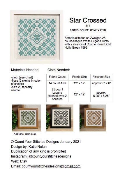 Star Crossed PDF Cross Stitch Pattern PDF - Instant Download - Etsy