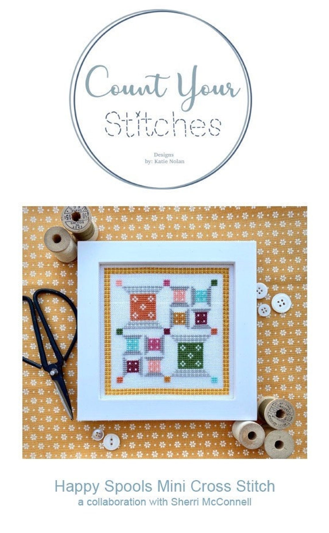 PDF - Happy Spools Mini Cross Stitch - PDF Instant Download - Etsy