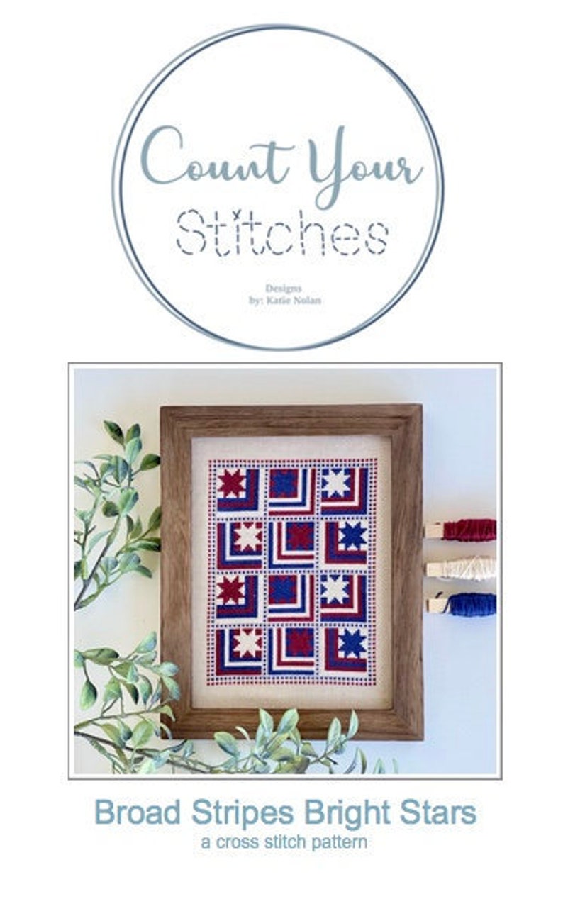 PDF Broad Stripes Bright Stars Cross Stitch Pattern - Instant Download ...