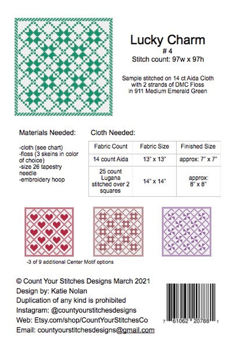 Lucky Charm PDF Cross Stitch Pattern PDF Instant Download | Etsy