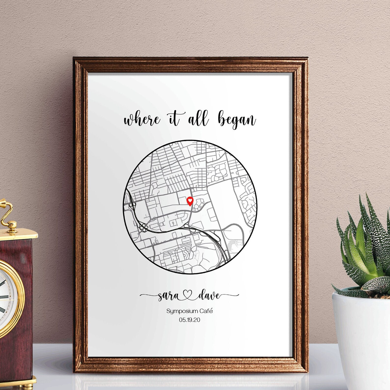 Where We Met Map /where It All Began /couple Map/ Gift for Her/ Gift ...