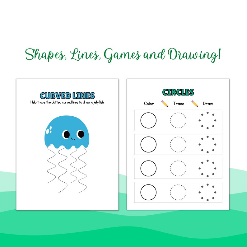 DIGITAL Pencil Control Printable Tracing Worksheets, Fine Motor Skills ...