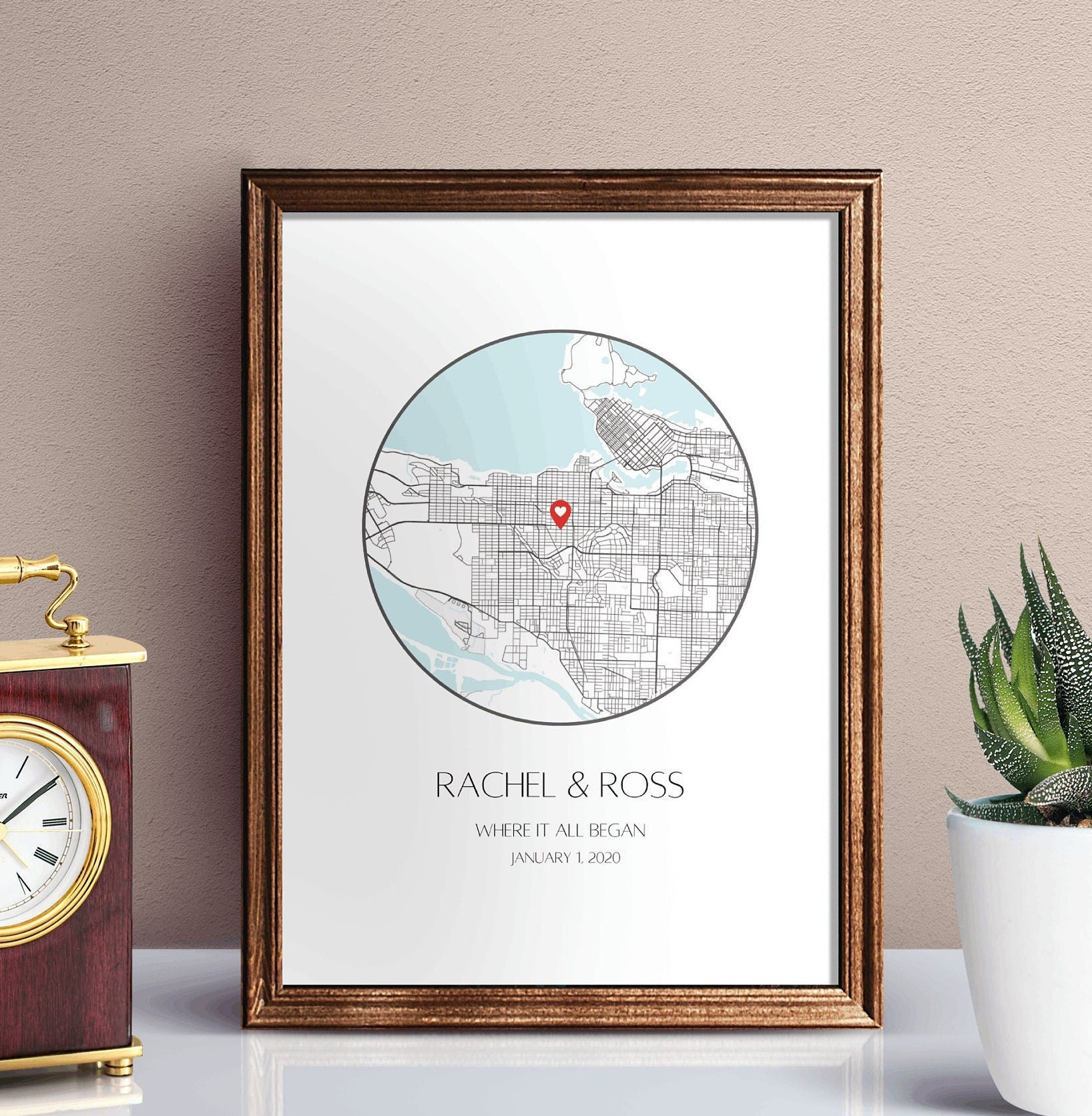 Custom Map Print, Custom City Map, Personalized Print, Travel Map Gift ...