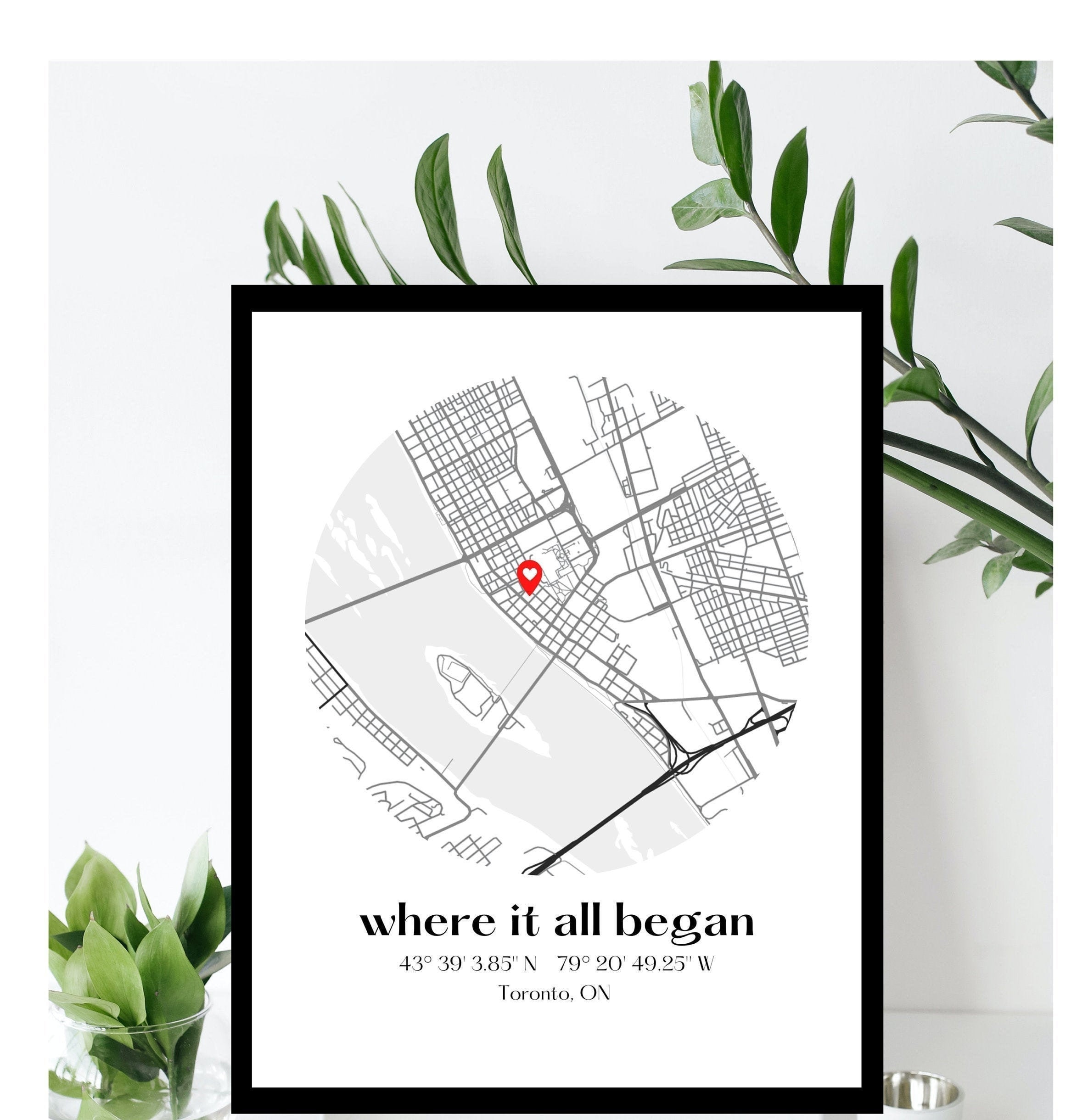 Where We Met Map /where It All Began /couple Map/ Gift for - Etsy