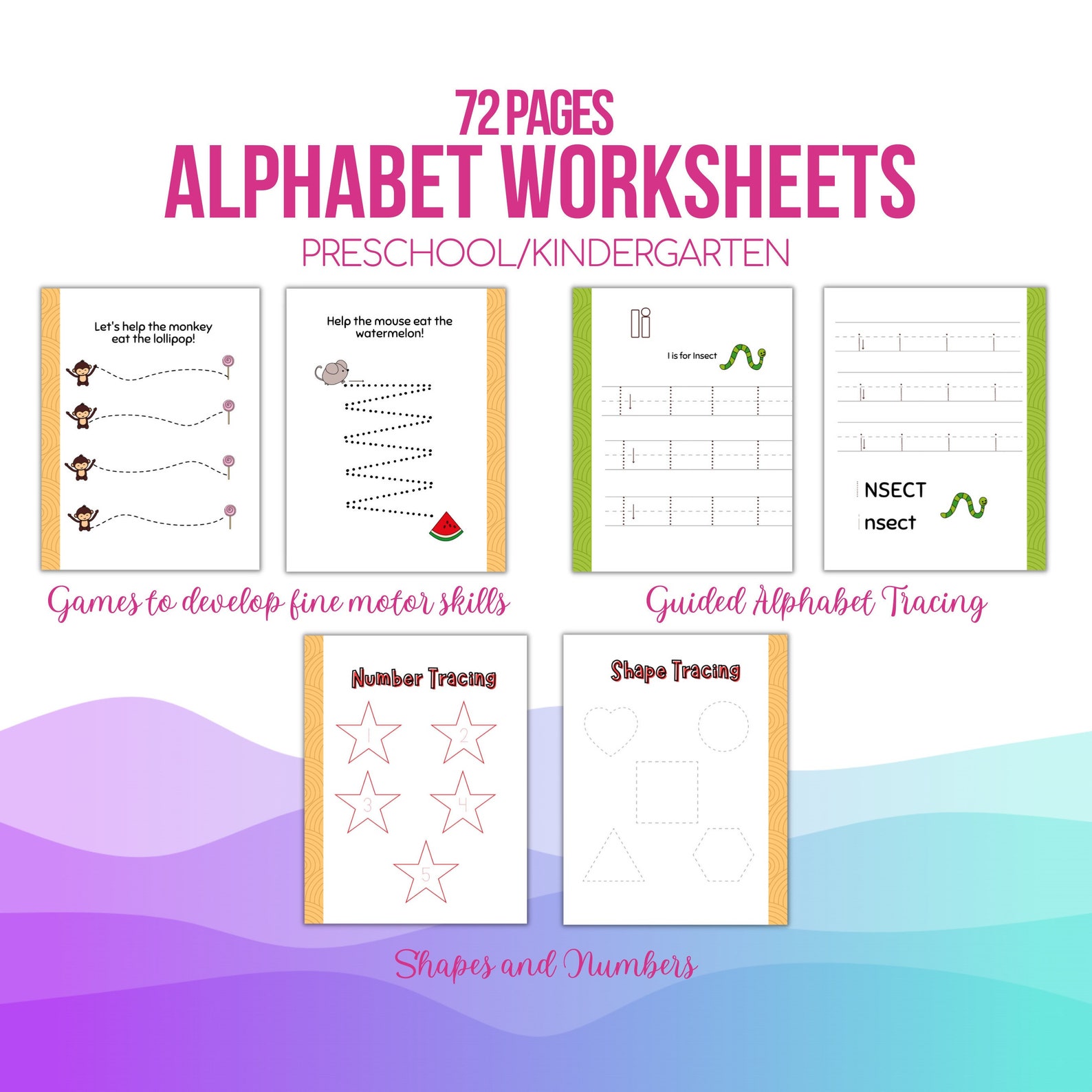 DIGITAL Upper & Lowercase Alphabet Letter Printable Tracing - Etsy