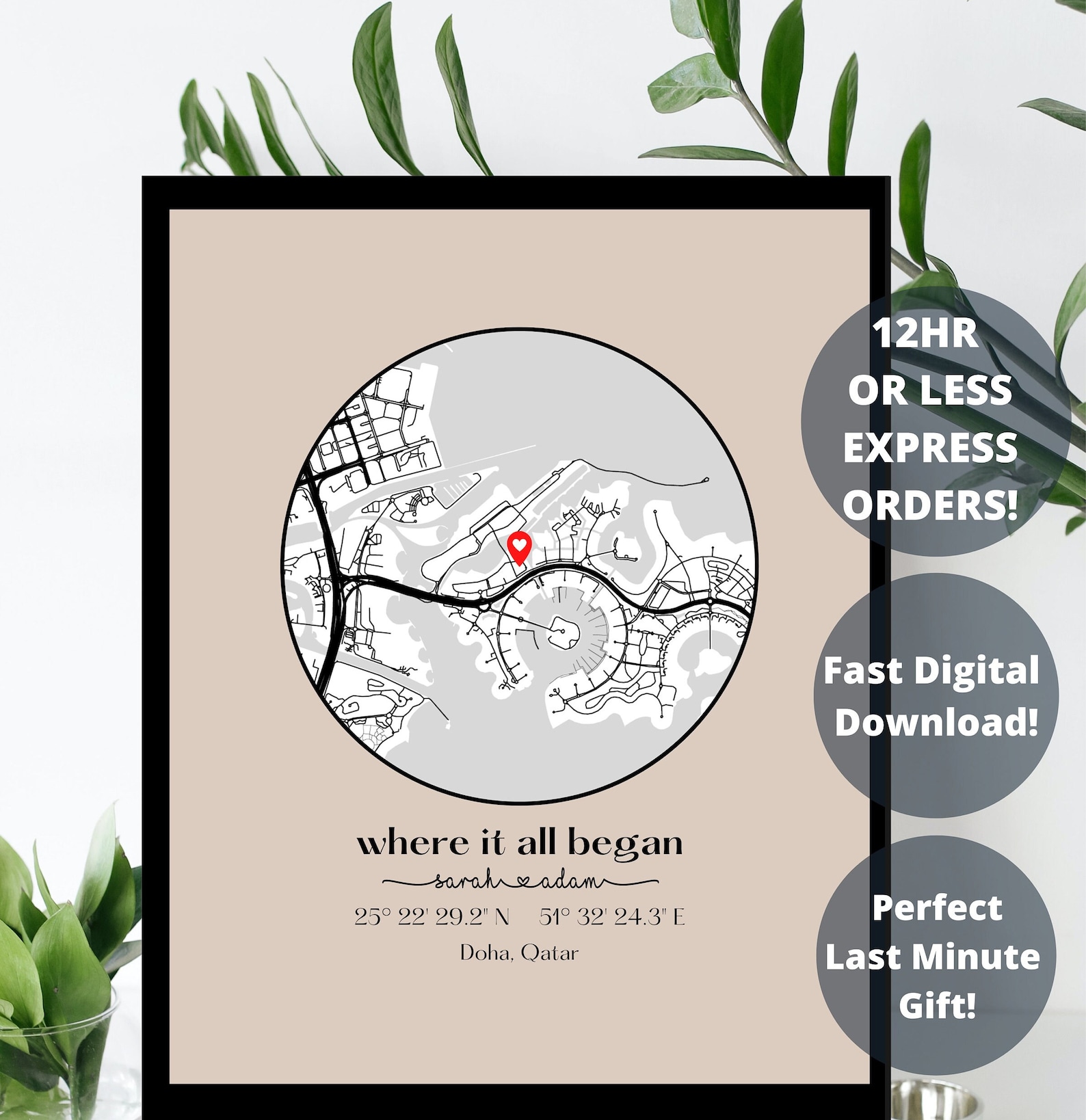 Where We Met Map /where It All Began /couple Map/ Gift for Her/ Gift ...
