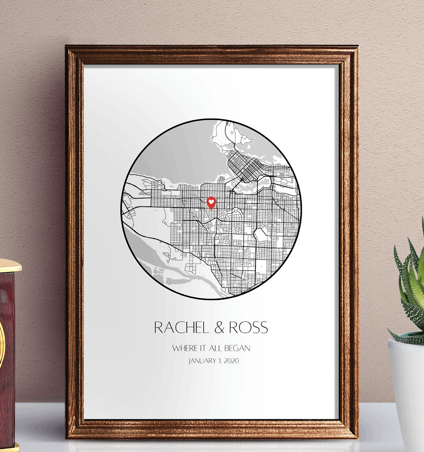 Custom Map Print, Custom City Map, Personalized Print, Travel Map Gift ...