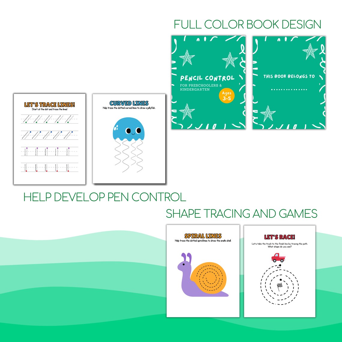 DIGITAL Pencil Control Printable Tracing Worksheets, Fine Motor Skills ...