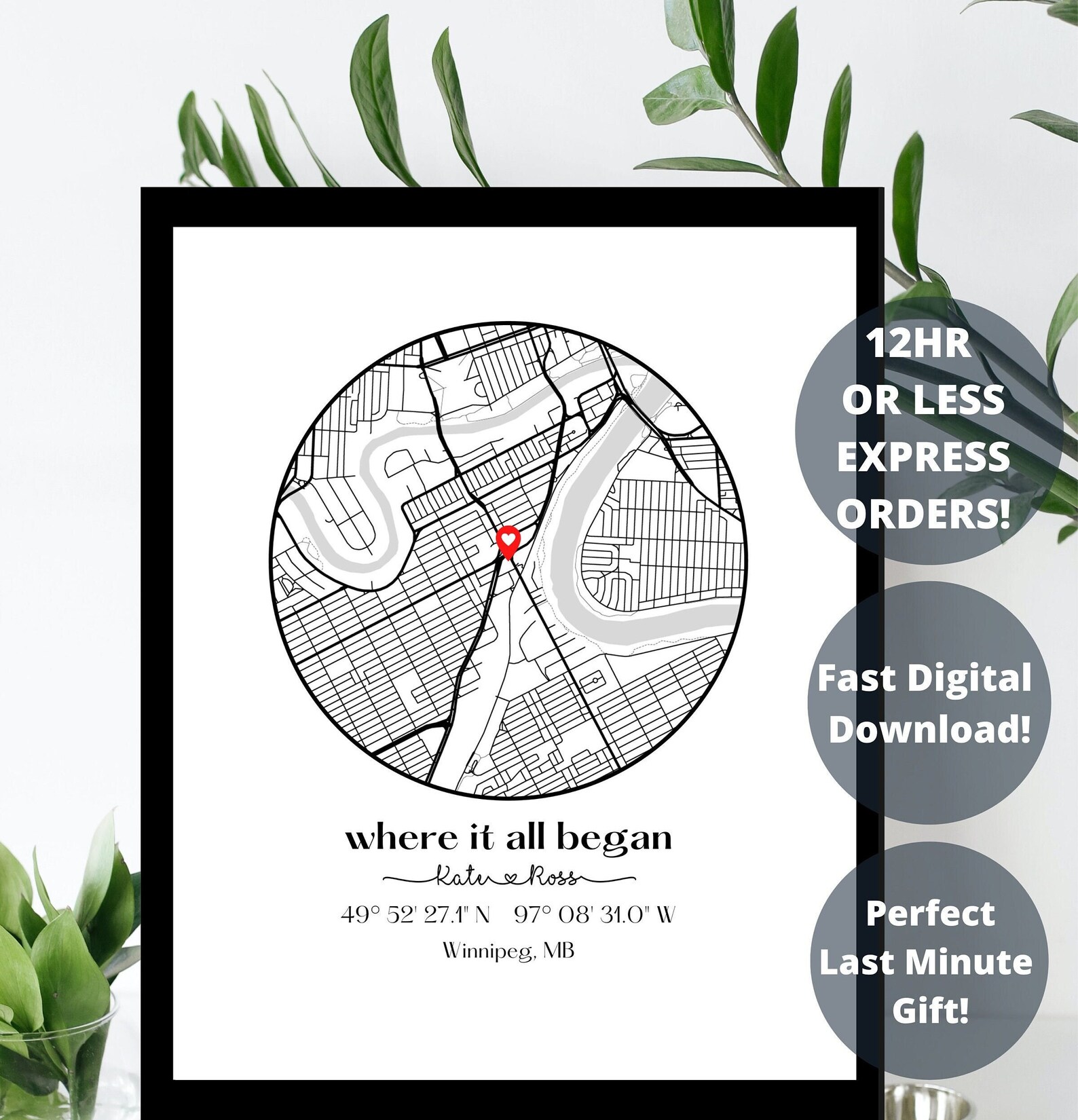 Where We Met Map /where It All Began /couple Map/ Gift for Her/ Gift ...