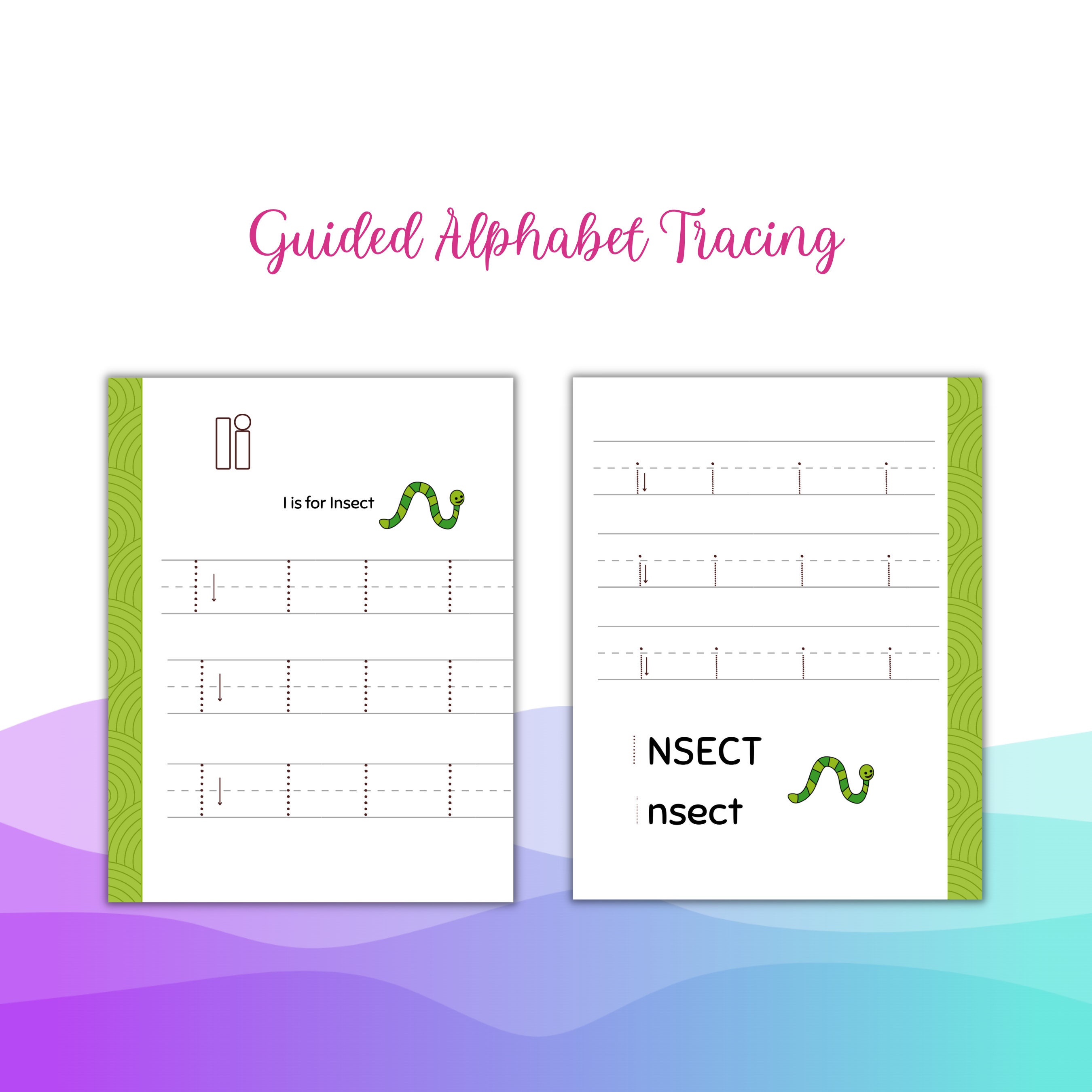 DIGITAL Upper & Lowercase Alphabet Letter Printable Tracing - Etsy