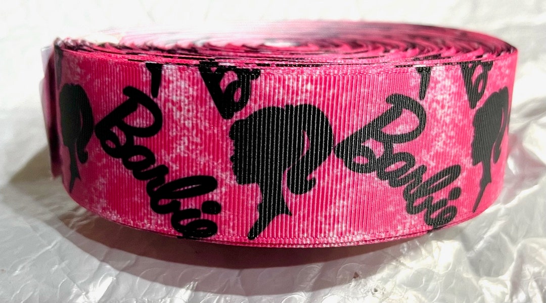 1 1/2 Inch Hot Pink Barbie Grosgrain Ribbon With Black Writing - Etsy