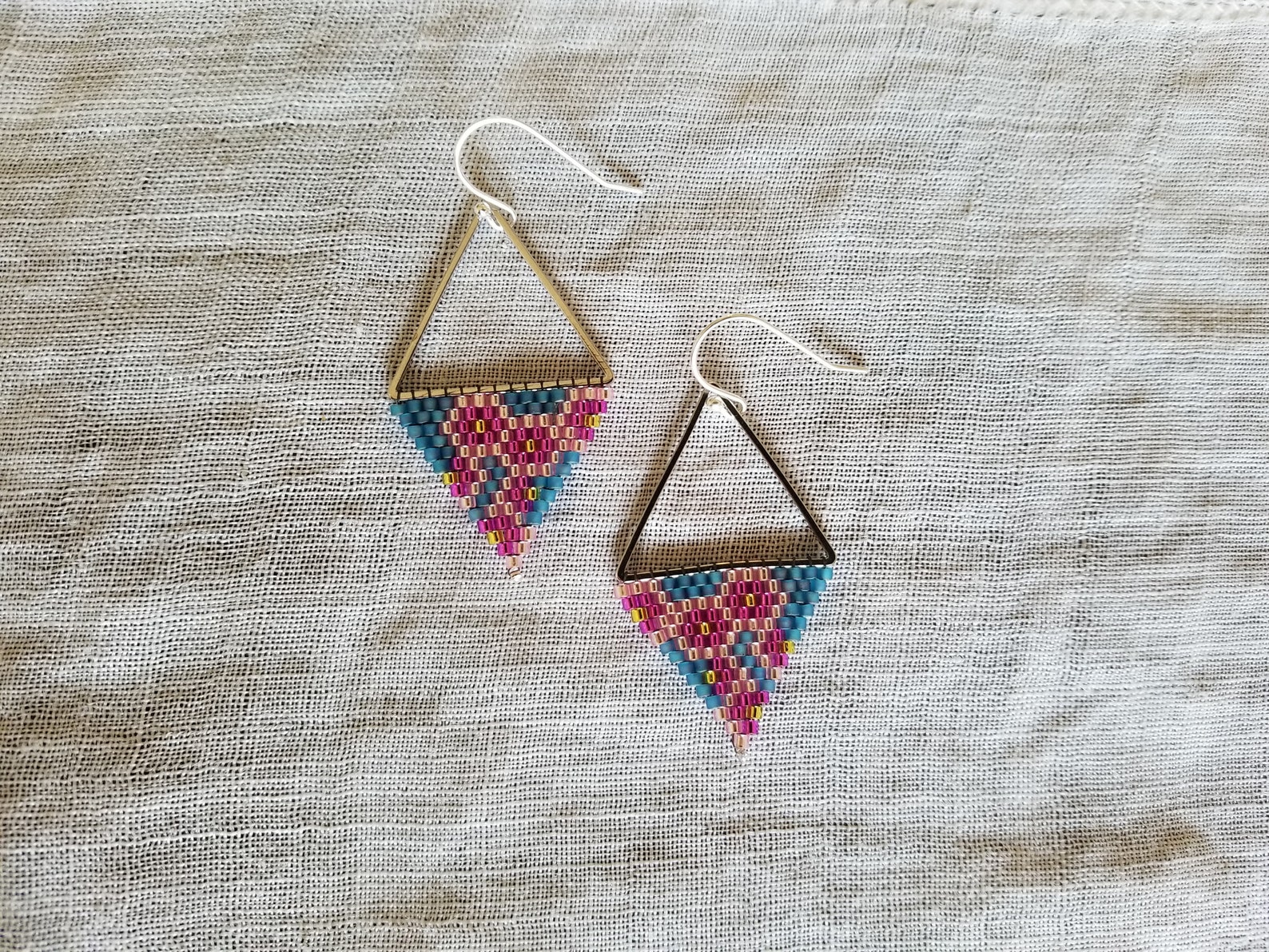 Beaded Triangle Earrings Made to Order - Etsy
