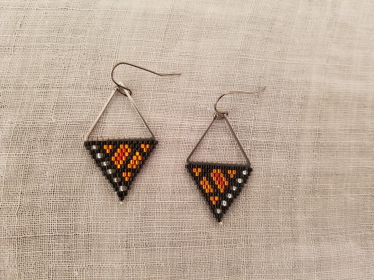 Beaded Triangle Earrings Made to Order - Etsy