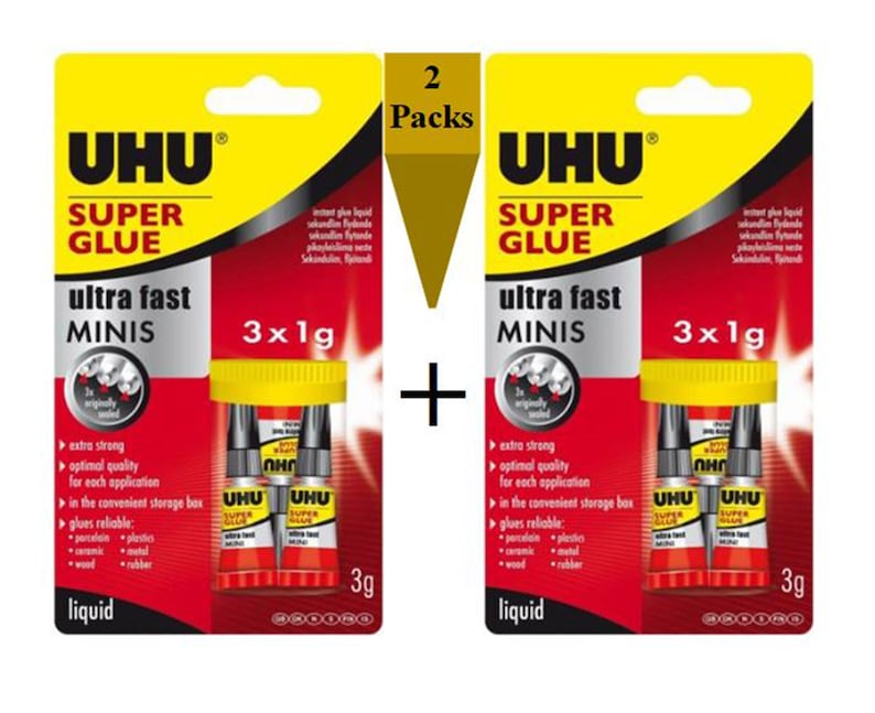 UHU Super Kleber Ultra Fast – Super Power Mini 3 x 1g Tube - UHU Super ...