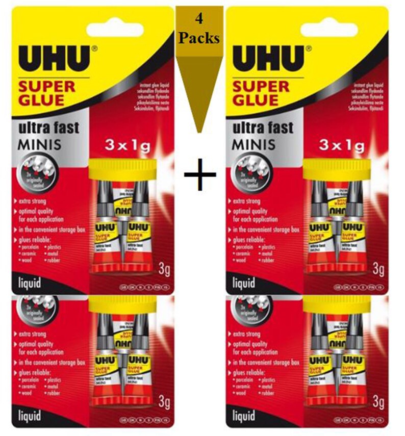 UHU Super Glue Ultra Fast Mini– Super Power Mini 3 X 1g Tube - UHU ...