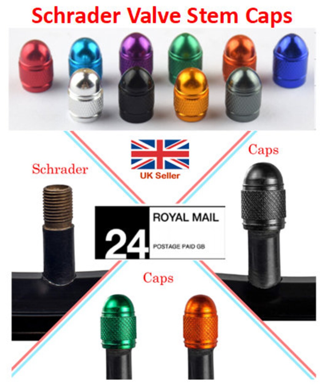 Bike Dust Caps Tire Valve Stem Caps Aluminium Alloy Bullet Dustproof ...