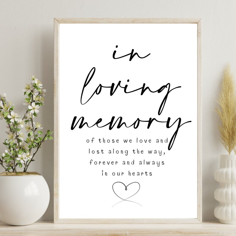 In Loving Memory Wedding Sign Wedding Memory Table Sign - Etsy
