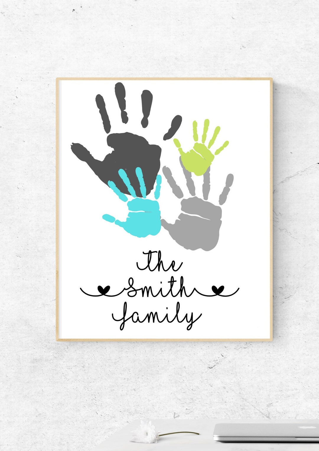 Handprint Personalised Family Print A4 Print, Personalised Family Print ...