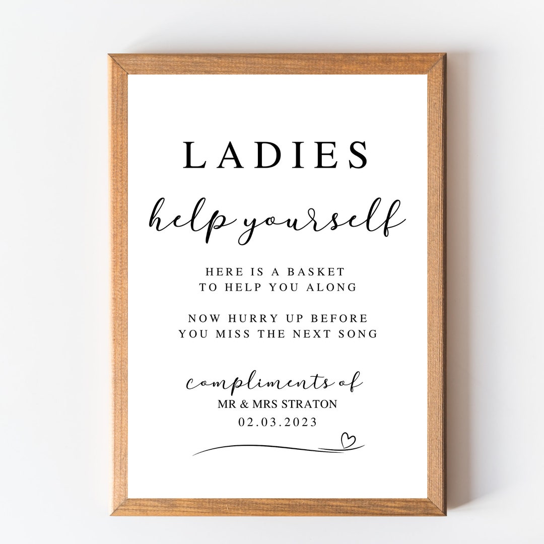 Personalised Wedding Sign Complimentary Gifts Print Guest Prints ...