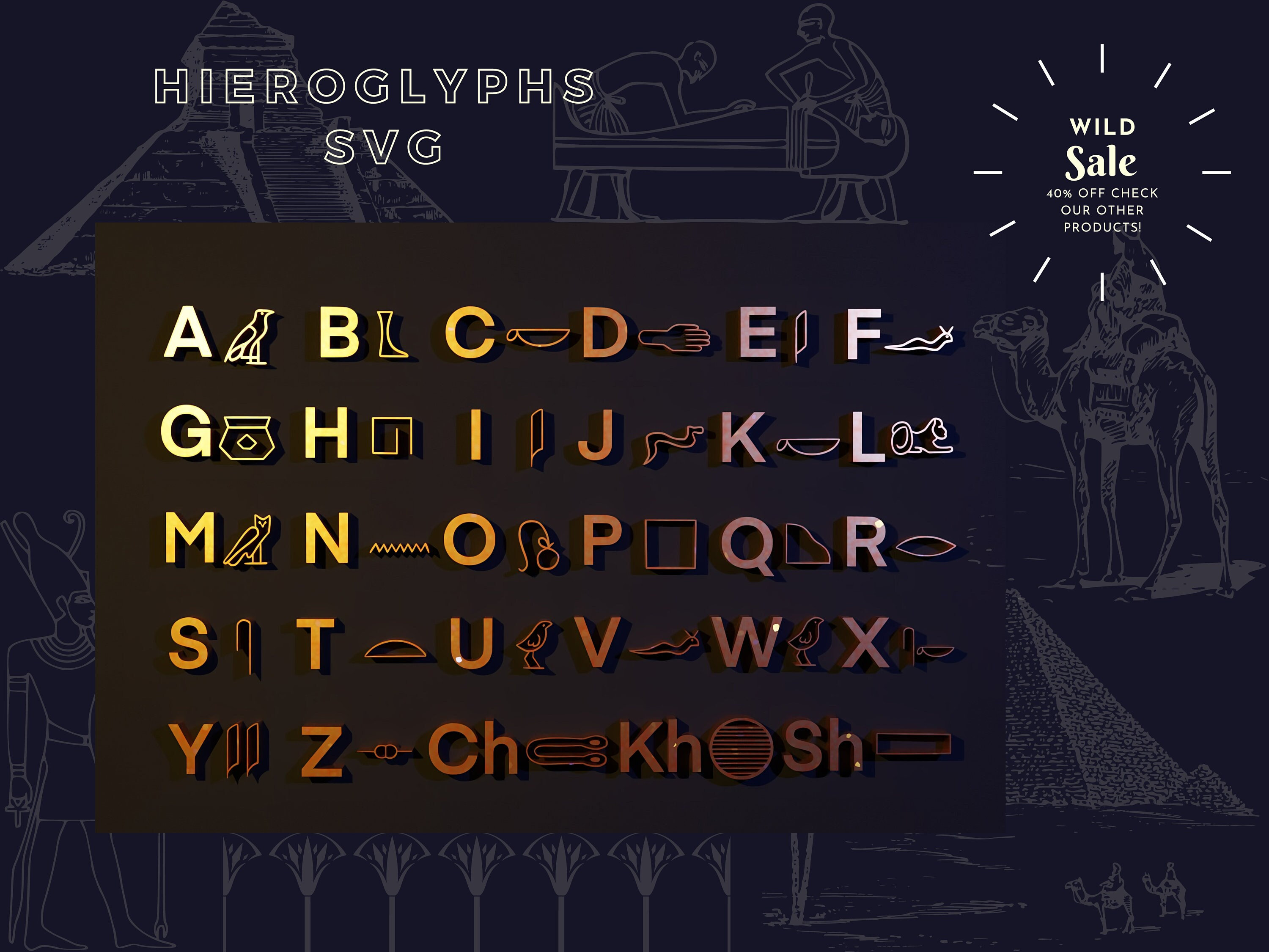 Ancient Egyptian Hieroglyphics Svgs for Signage and Banners Custom ...