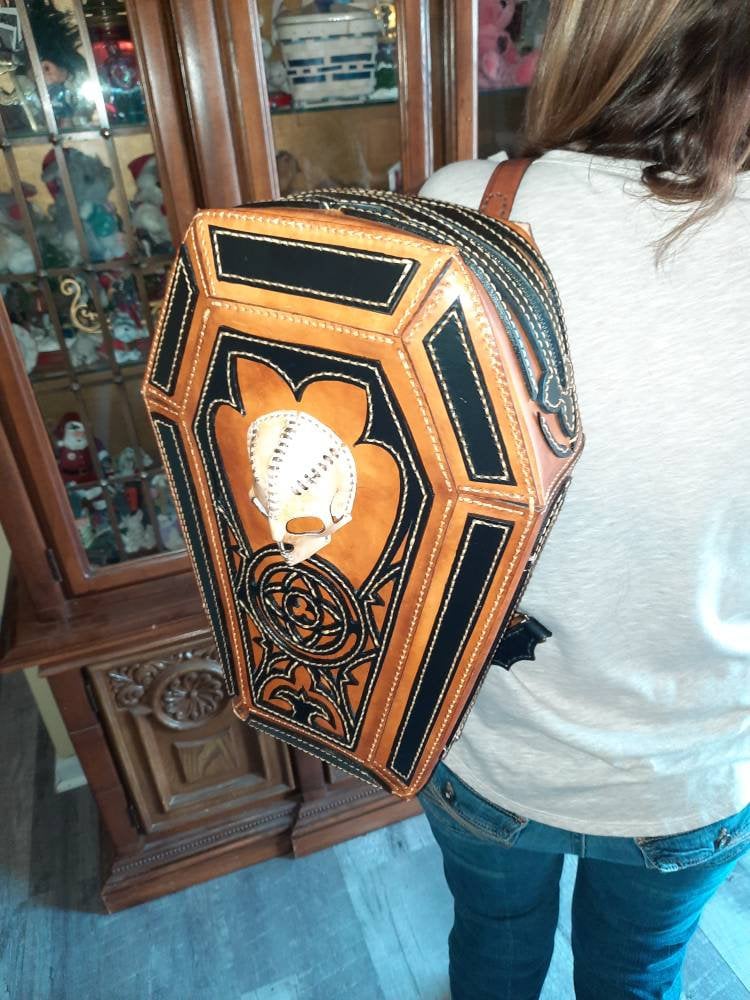 Handmade Leather Coffin Backpack - Etsy
