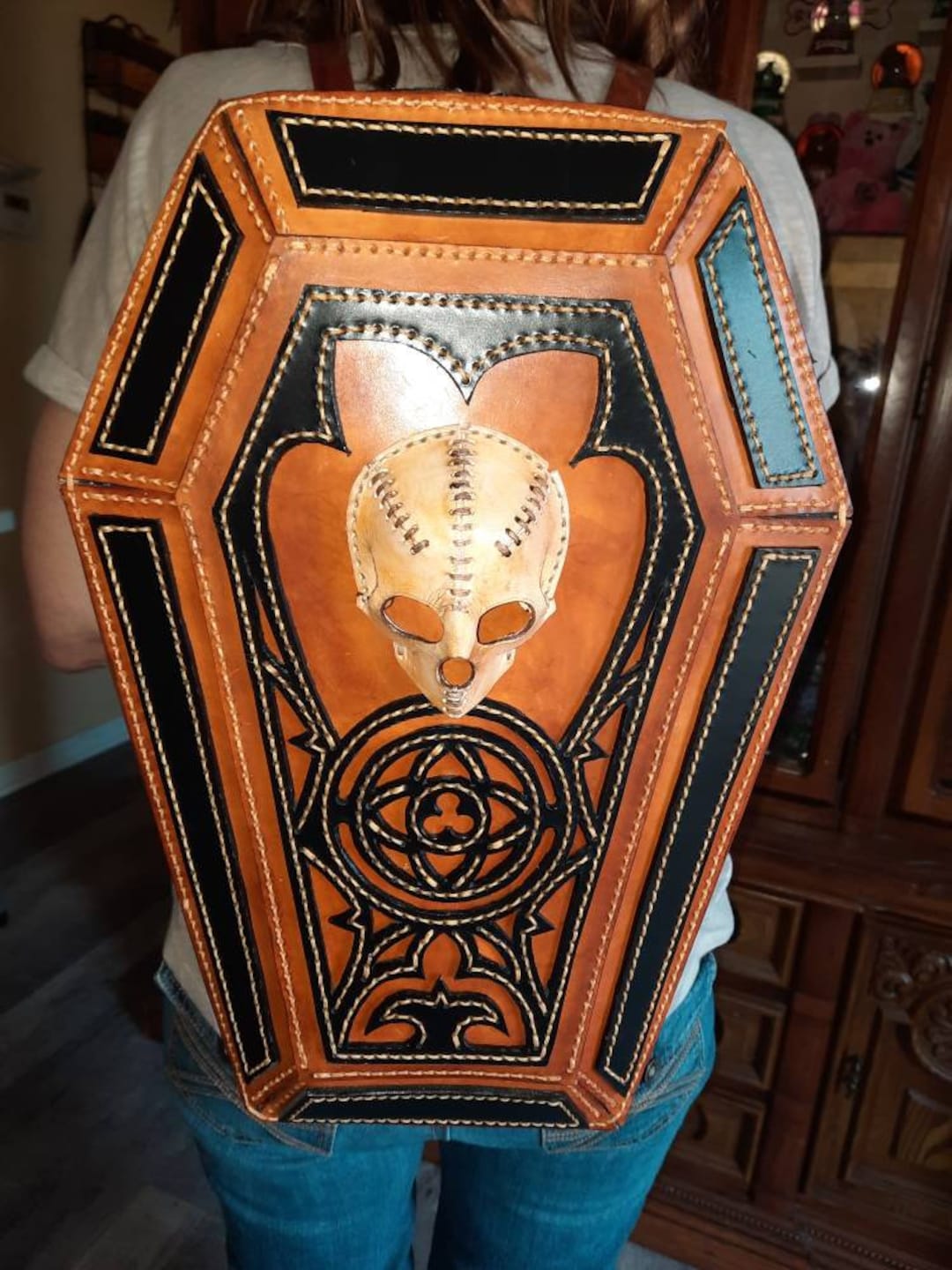 Handmade Leather Coffin Backpack - Etsy