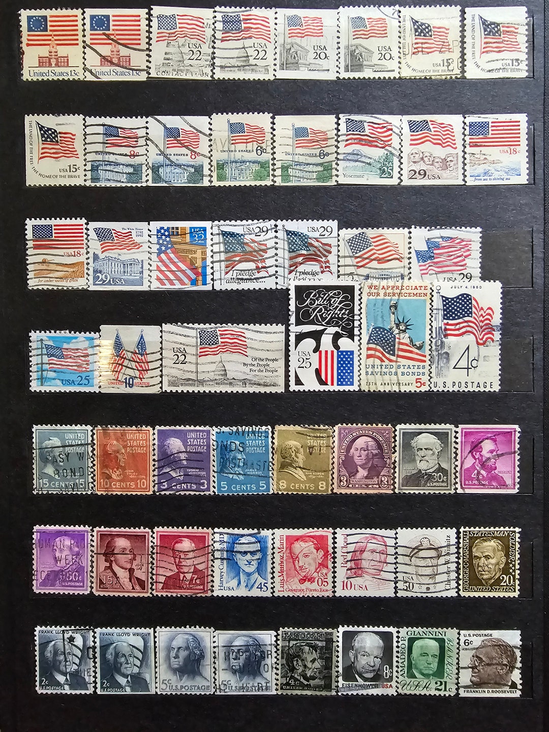 100 Old Beautiful Stamps of USA - Etsy