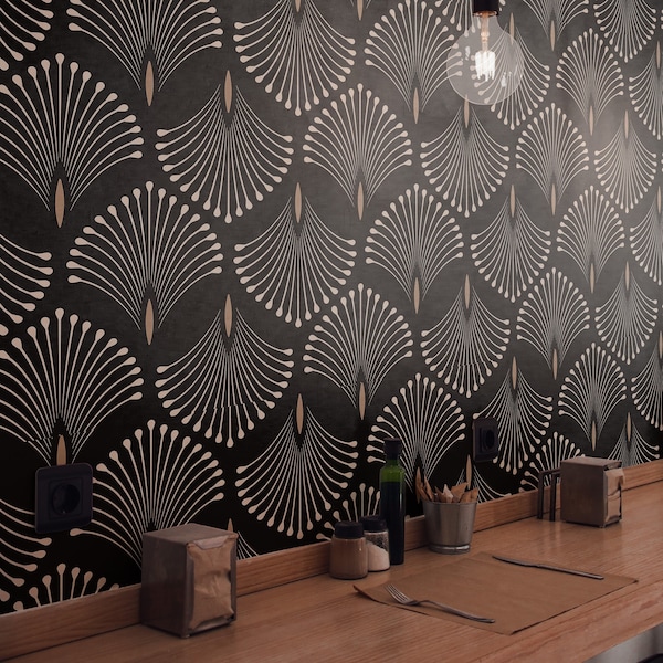 Black Deco Modern Wallpaper - Etsy