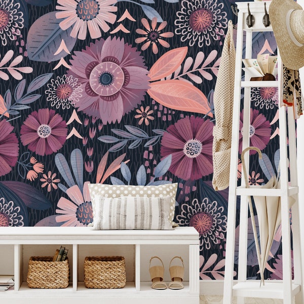 Removable Wallpaper Purple - Etsy