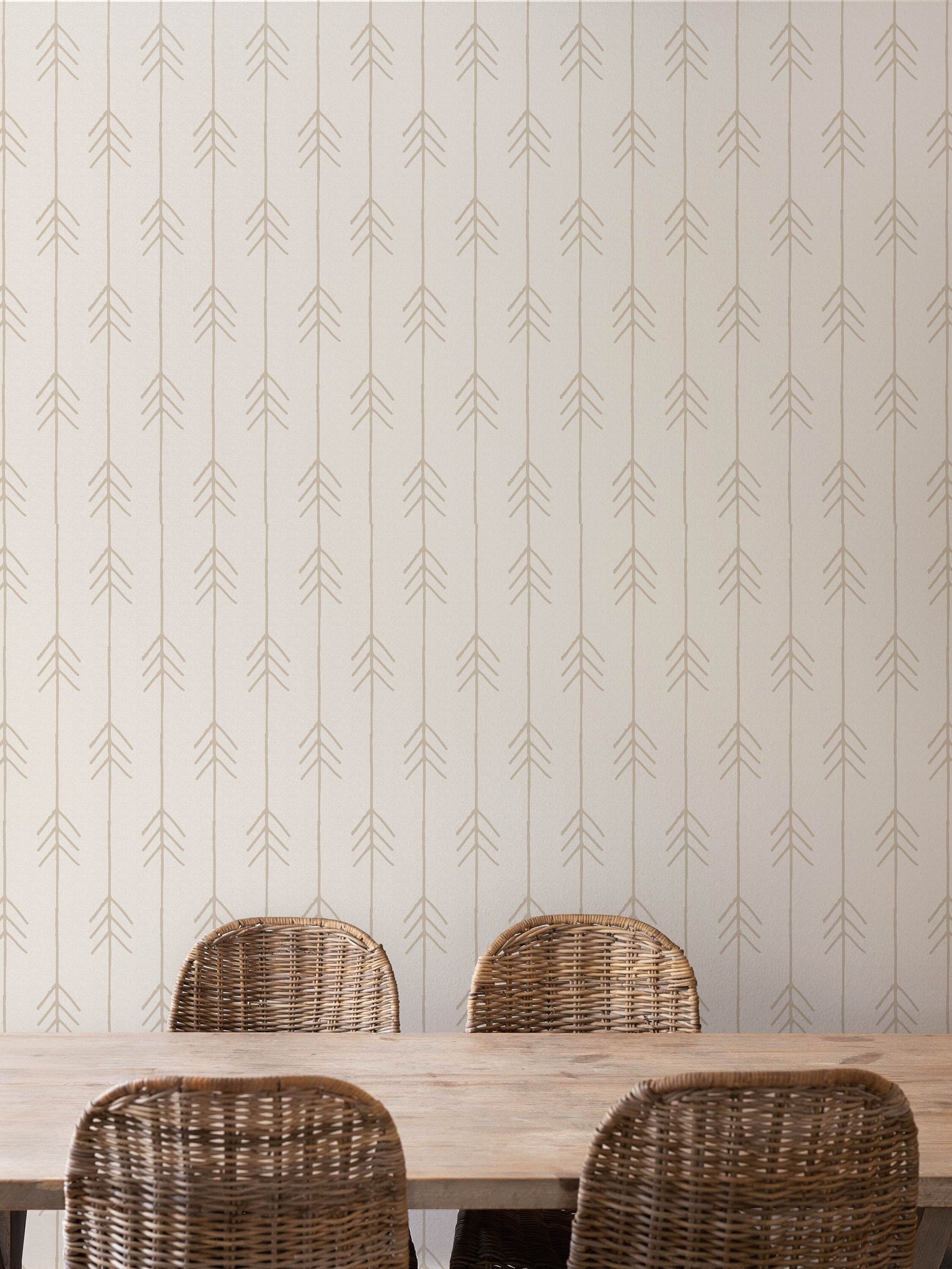 Tan Arrow Wall Decor Wallpaper Peel and Stick Wallpaper | Etsy