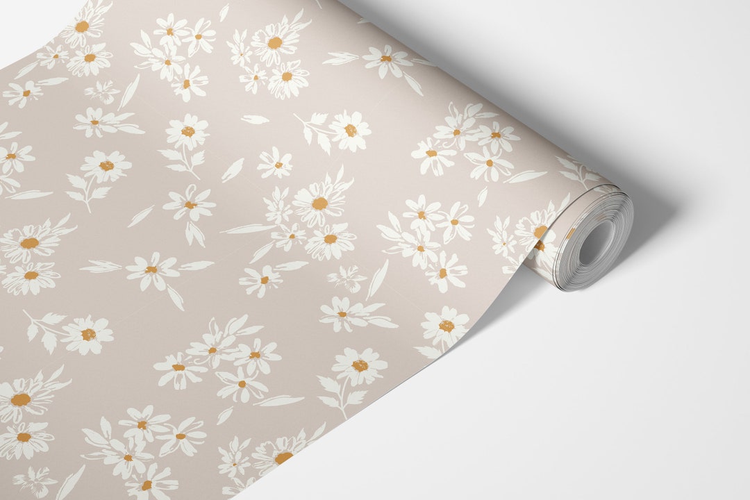 Light Neutral Floral Pattern Kitchen Contact Paper | Removable Peel and ...