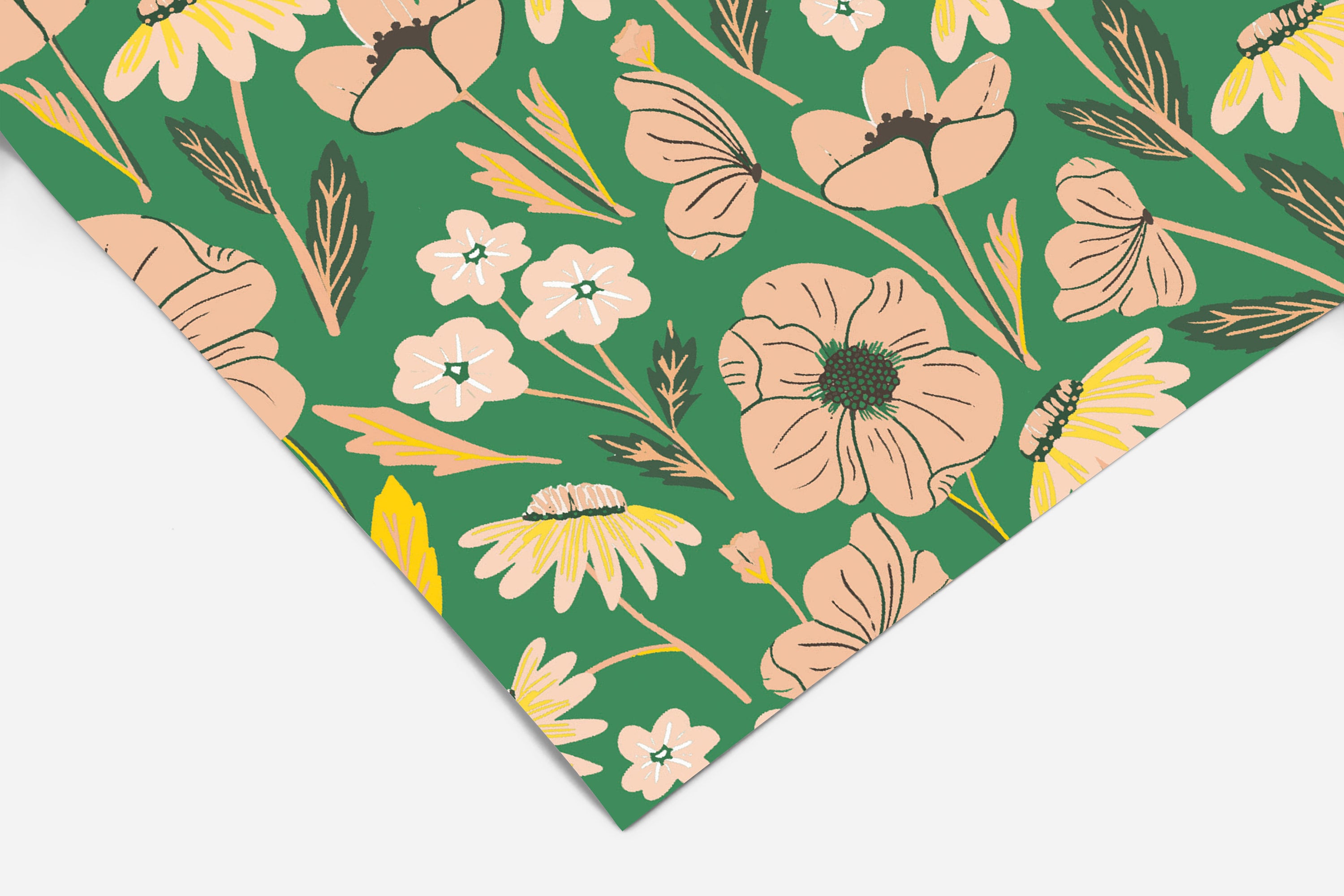 Green Pink Floral Contact Paper Peel and Stick Wallpaper - Etsy