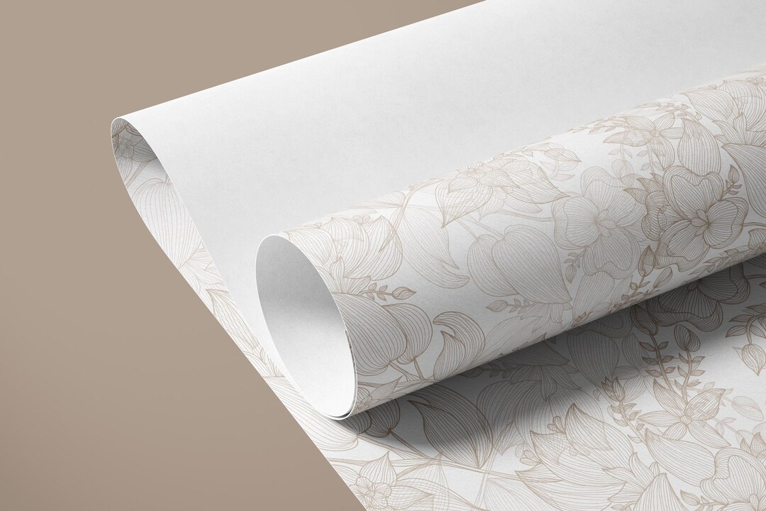 Neutral Floral Cream Contact Paper | Peel and Stick Paper for Kitchens ...