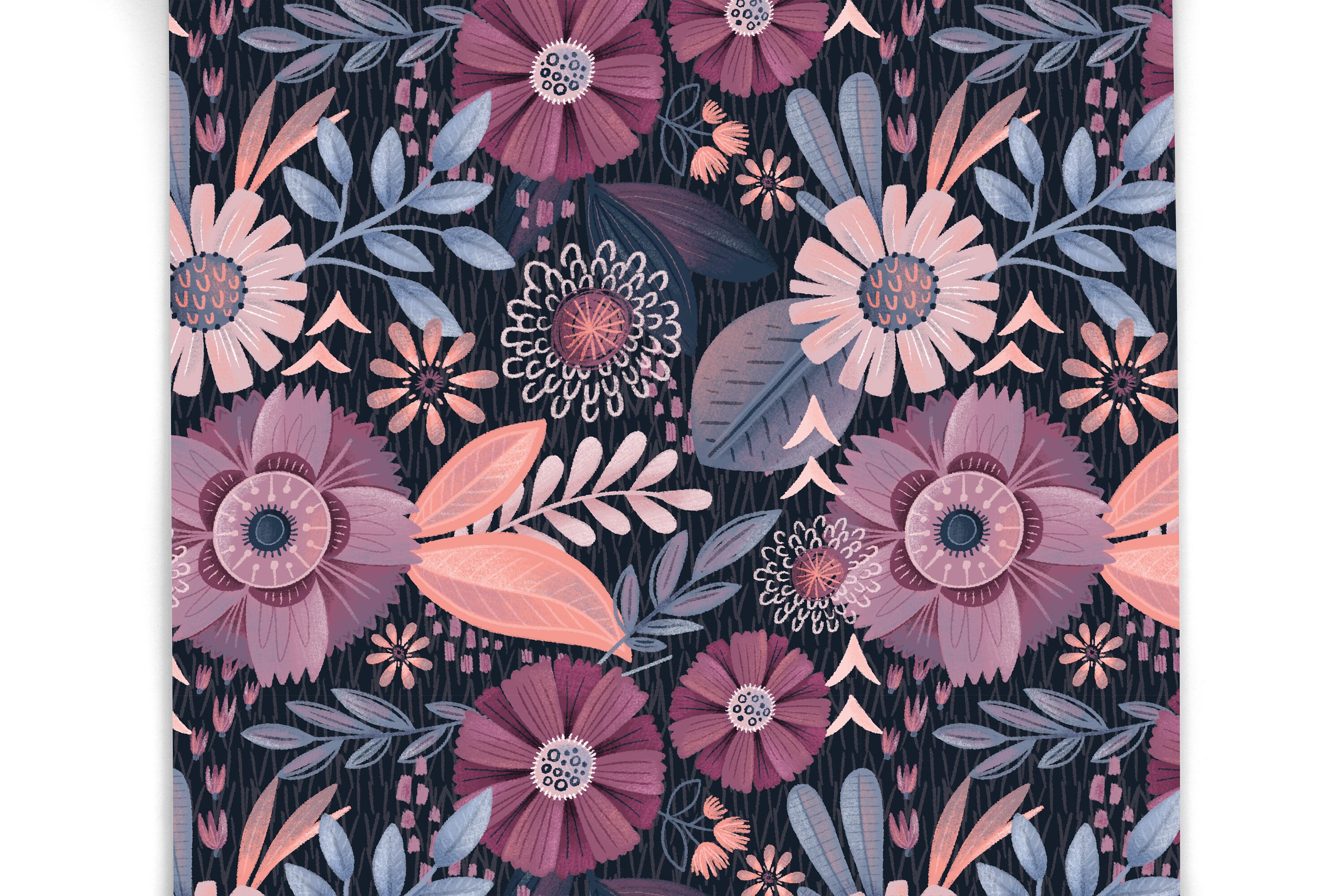 Blue Purple Floral Contact Paper Peel and Stick Wallpaper - Etsy