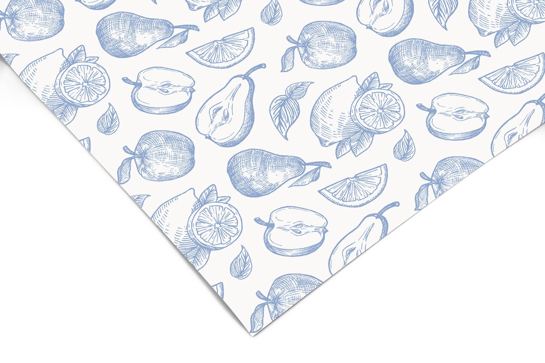 Kitchen Fruit Blue Contact Paper | Peel and Stick Paper | Removable ...