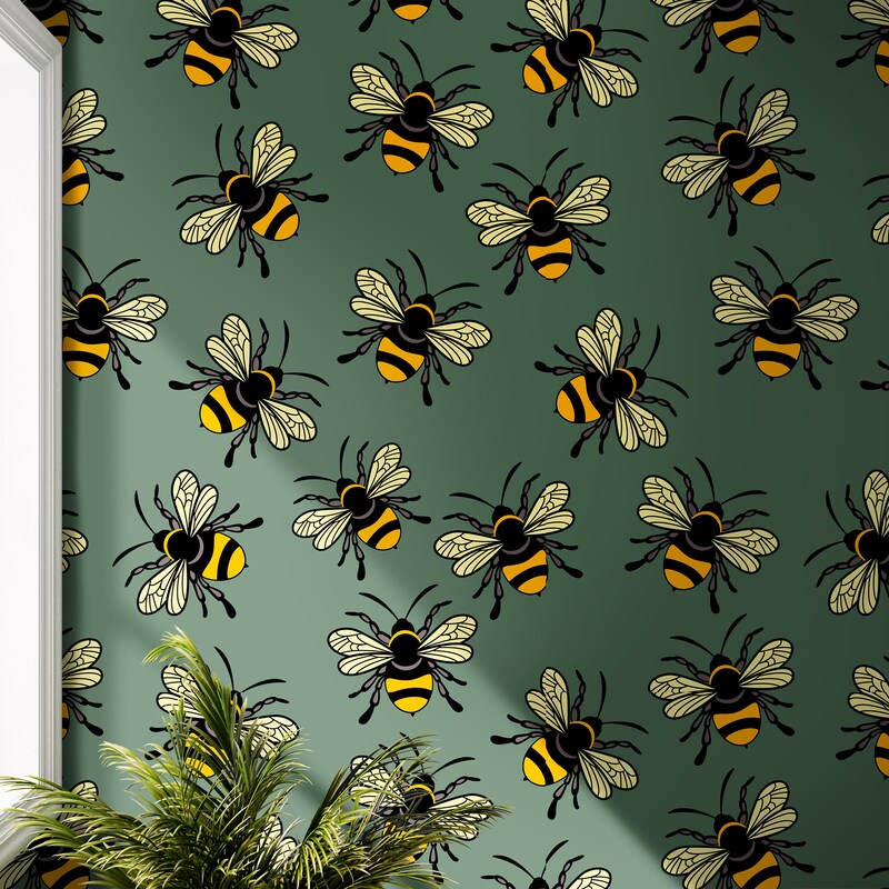Honey Bees Wallpaper - Etsy