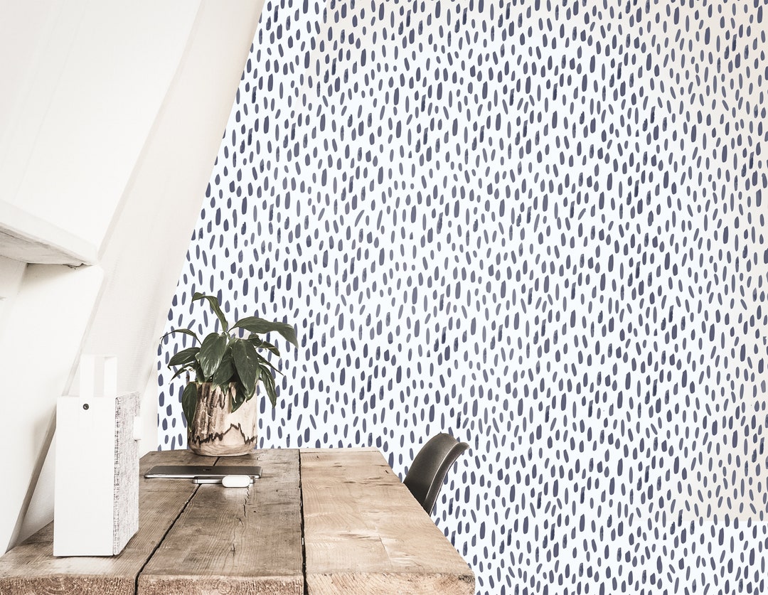 Blue Drawn Line Wallpaper | Removable Wallpaper | Peel and Stick ...