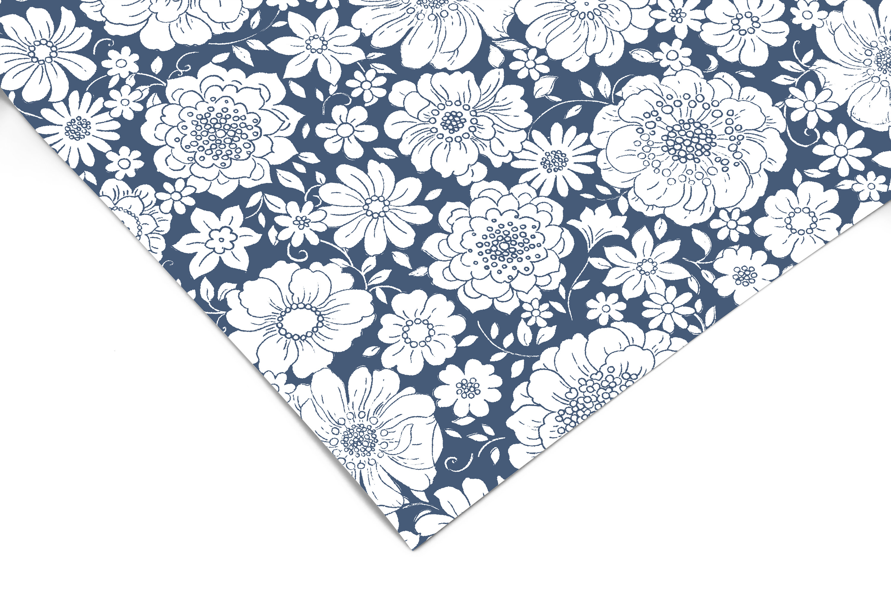 White and Blue Floral Contact Paper Peel and Stick Wallpaper | Etsy