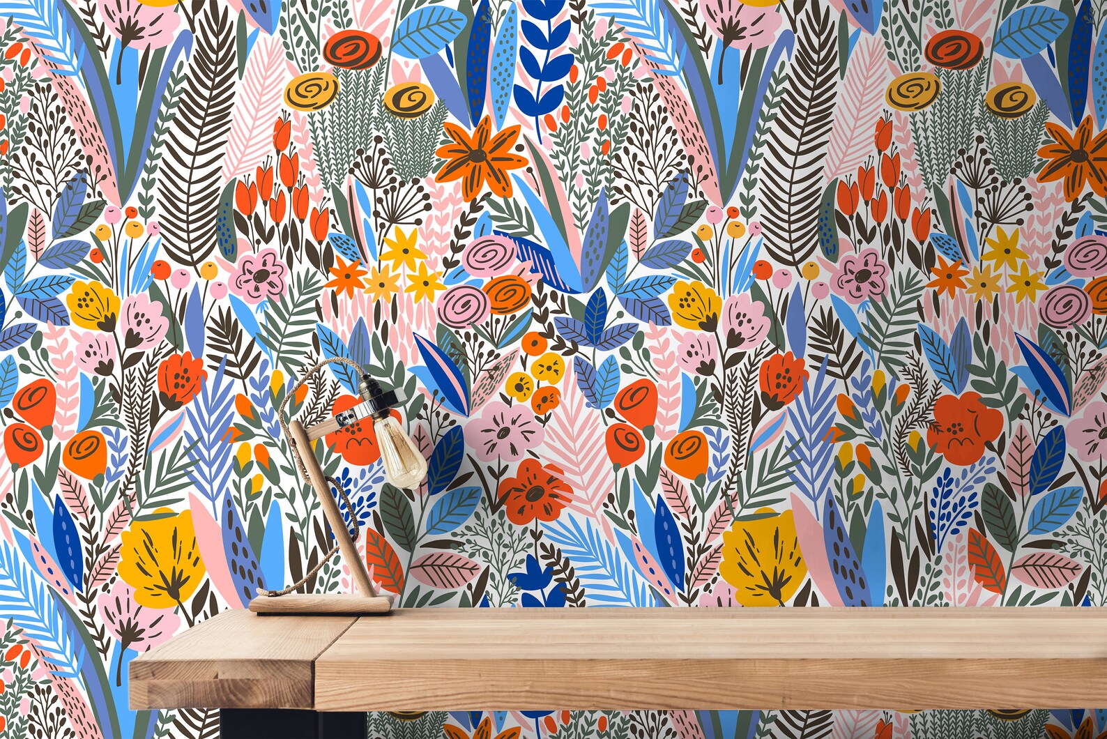 Summer Wildflower Wallpaper Removable Wallpaper Peel and - Etsy
