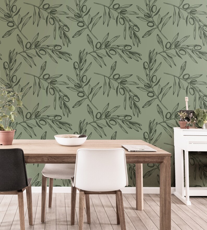 Olive Green Peel And Stick Wallpaper