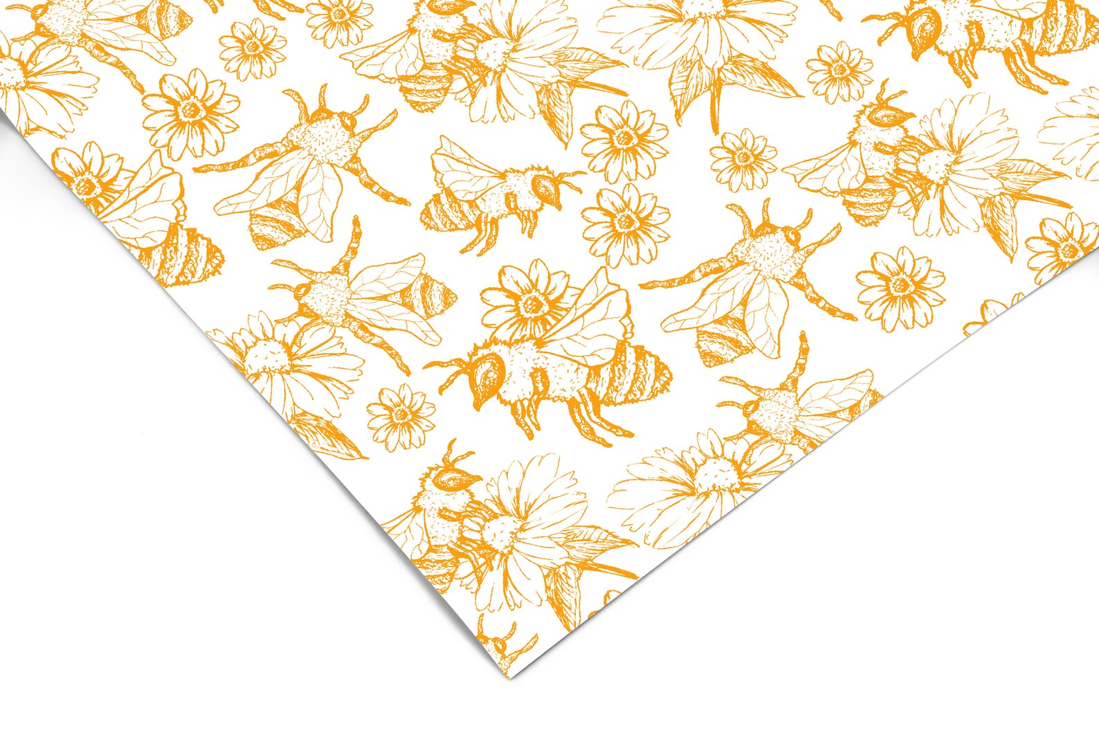 Golden Bees Floral Contact Paper Peel and Stick Paper - Etsy