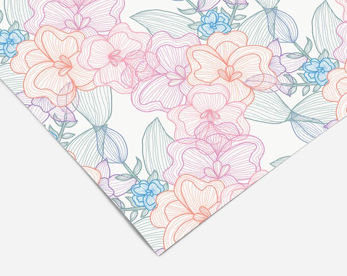 Pink Floral Outline Contact Paper Peel and Stick Wallpaper - Etsy