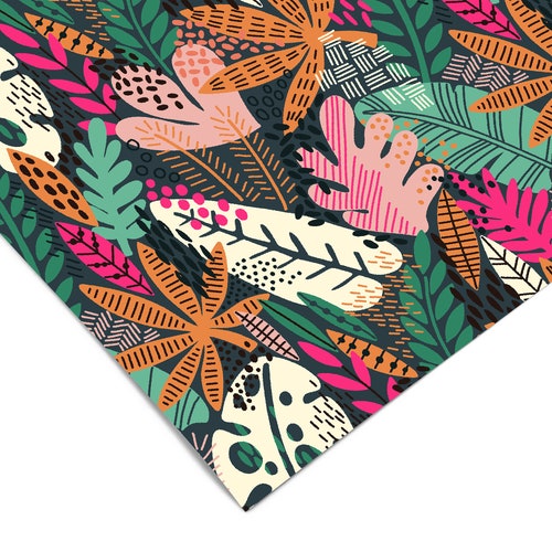 Dark Floral Tropical Contact Paper Peel and Stick Wallpaper - Etsy