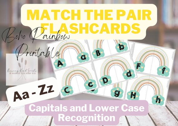 Boho Match the ABC Printable Rainbows Preschool Phonics - Etsy