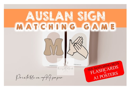 AUSLAN Matching Game Cards Australian Sign Language Neutral - Etsy ...